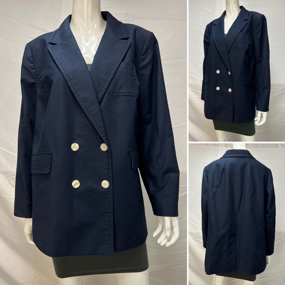 Talbots | Jackets & Coats | Talbots Plus Petite Navy Blue Double ...